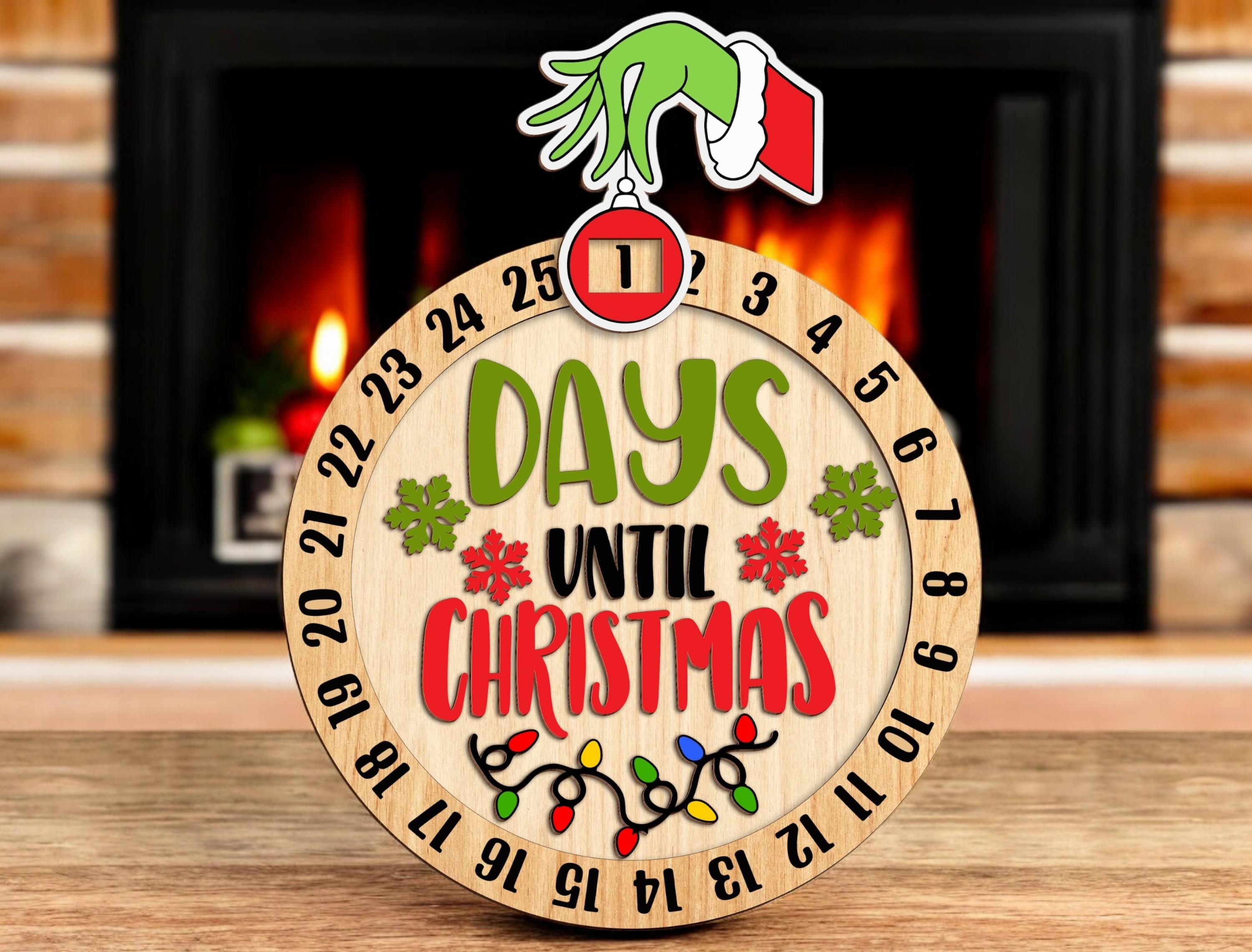 Christmas Countdown Sign | 3D Countdown Until Christmas Sign | Days ...