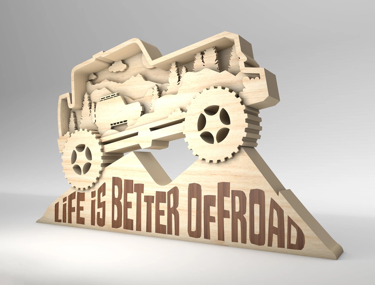 3D Multilayer off Road Laser Cut SVG , 8 Layer Art Piece for Glowforge ...