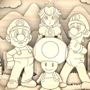 3D Multilayer Video Game Laser Cut SVG , Cartoon 10 Layer Art Piece for ...