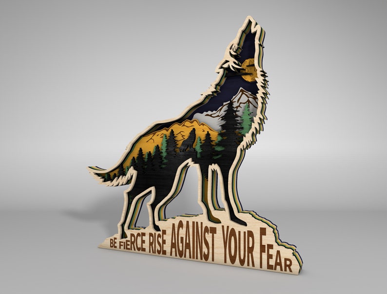 3D Multilayer WOLF Laser Cut SVG , 6 Layer Art Piece for Glowforge - Etsy