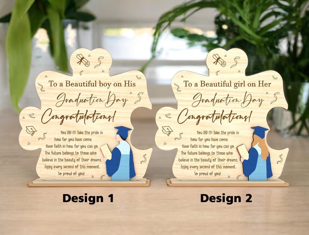 Graduation Puzzle Sign | MDF Wood Graduate Plaque for Boy or Girl ...