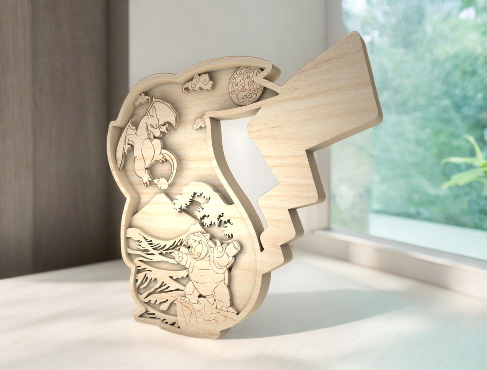 Multilayer Wooden Cartoon Art, 3D Cartoon Character Decoration, Laser ...