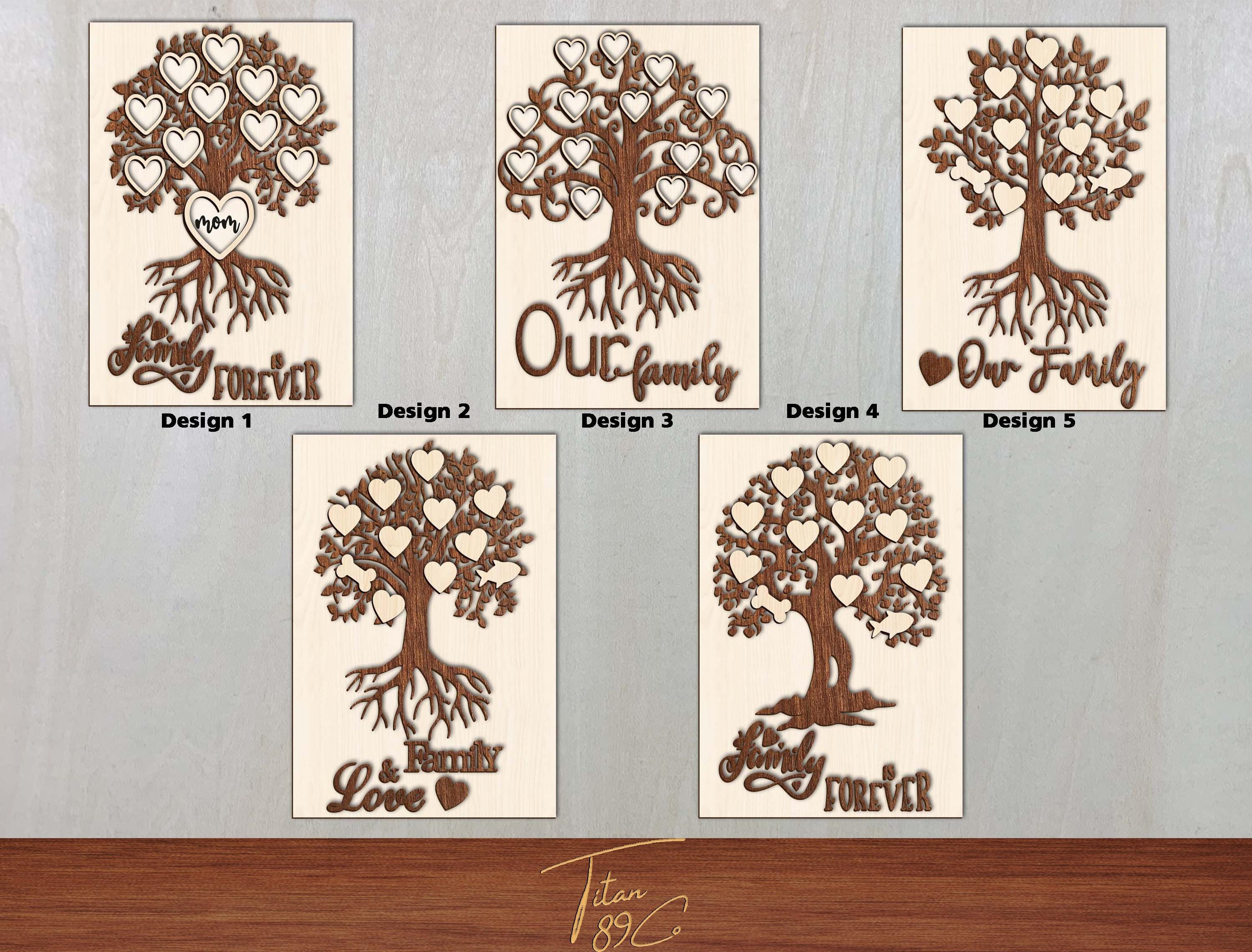 Family Tree Wooden Sign – Personalized Family Roots Wall Art | MDF ...