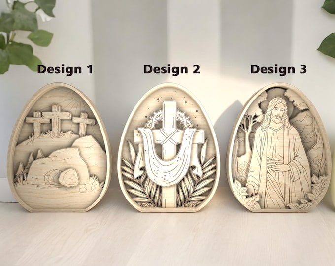 Rustic Wooden Easter Sign - Christian Easter Home Decor - Religious Spring Decoration - Handmade ...