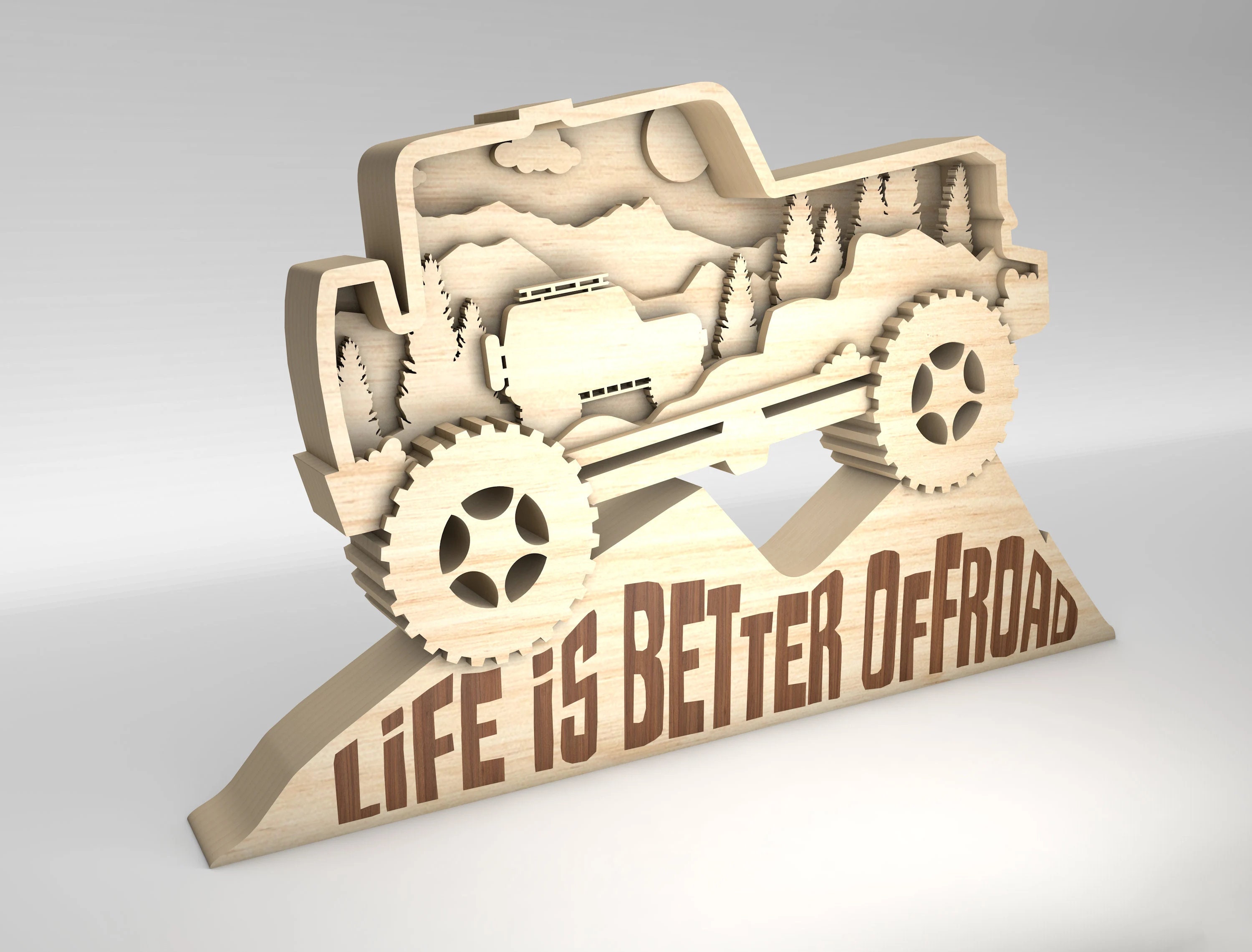 3D Multilayer off Road Laser Cut SVG , 8 Layer Art Piece for Glowforge ...