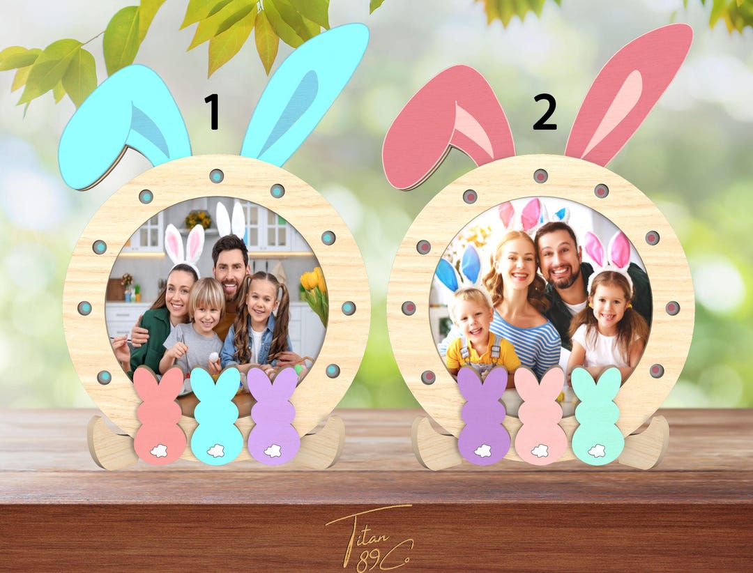 Easter Bunny Photo Frame | Personalized Easter Gift | Wooden Bunny ...