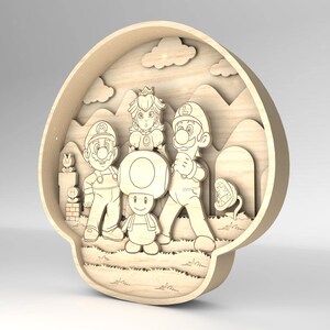 3D Multilayer Video Game Laser Cut SVG , Cartoon 10 Layer Art Piece for ...