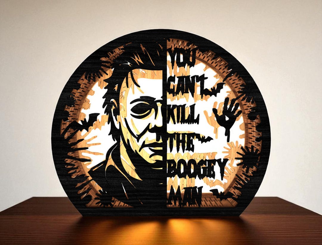 DIY Halloween Boogeyman Lantern | Scary Knife Mask Light Box Decor ...