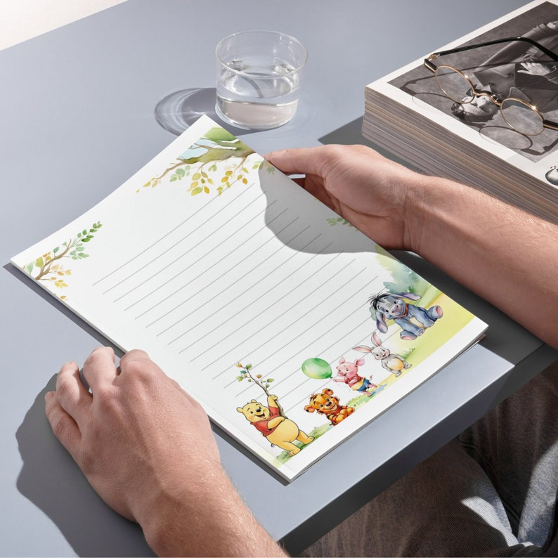Classic Winnie the Pooh Notepad Paper, Hundred Acre Wood, Pooh Writting ...