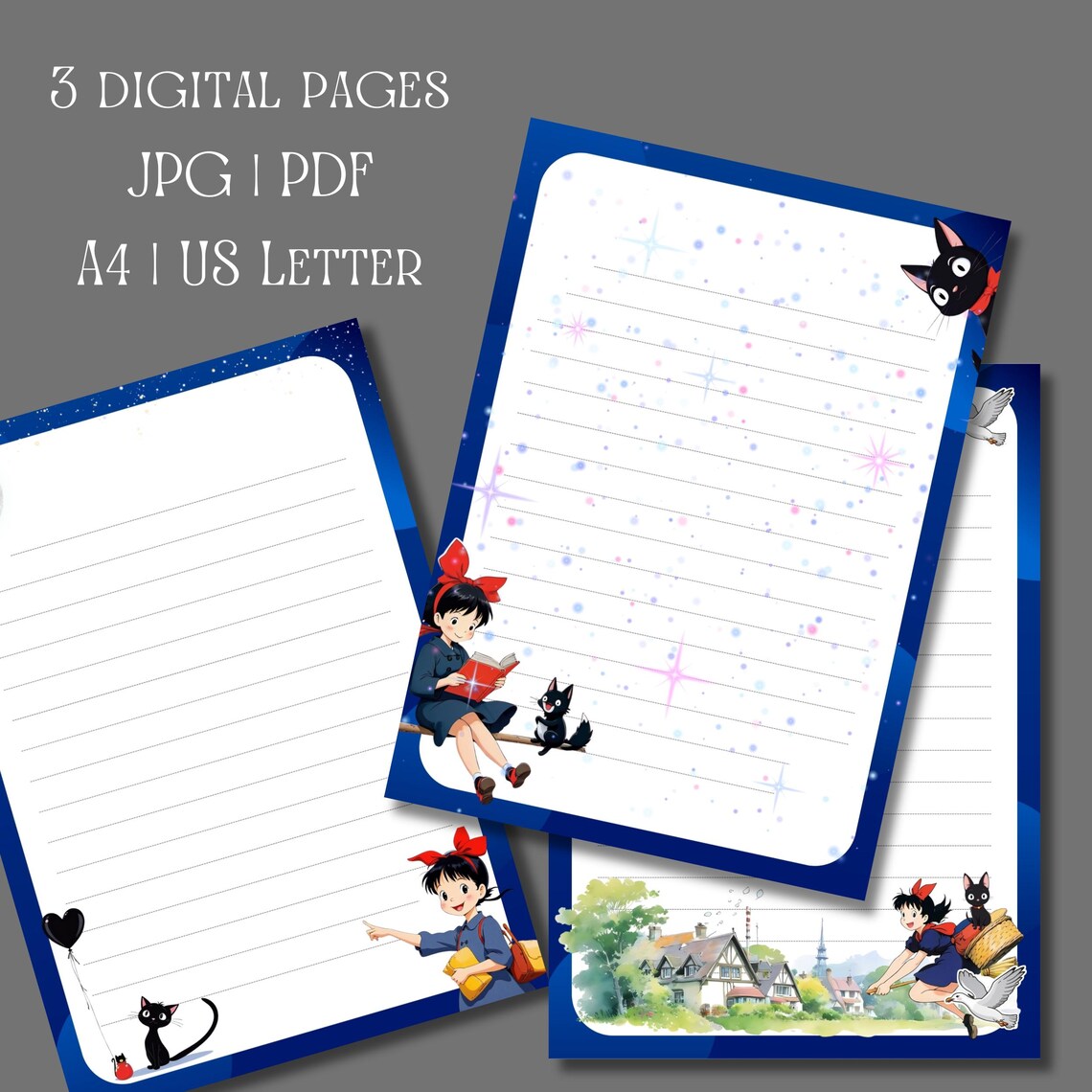 Kikis Delivery Service Stationary Paper, Jiji Kiki Write Pater, Studio ...