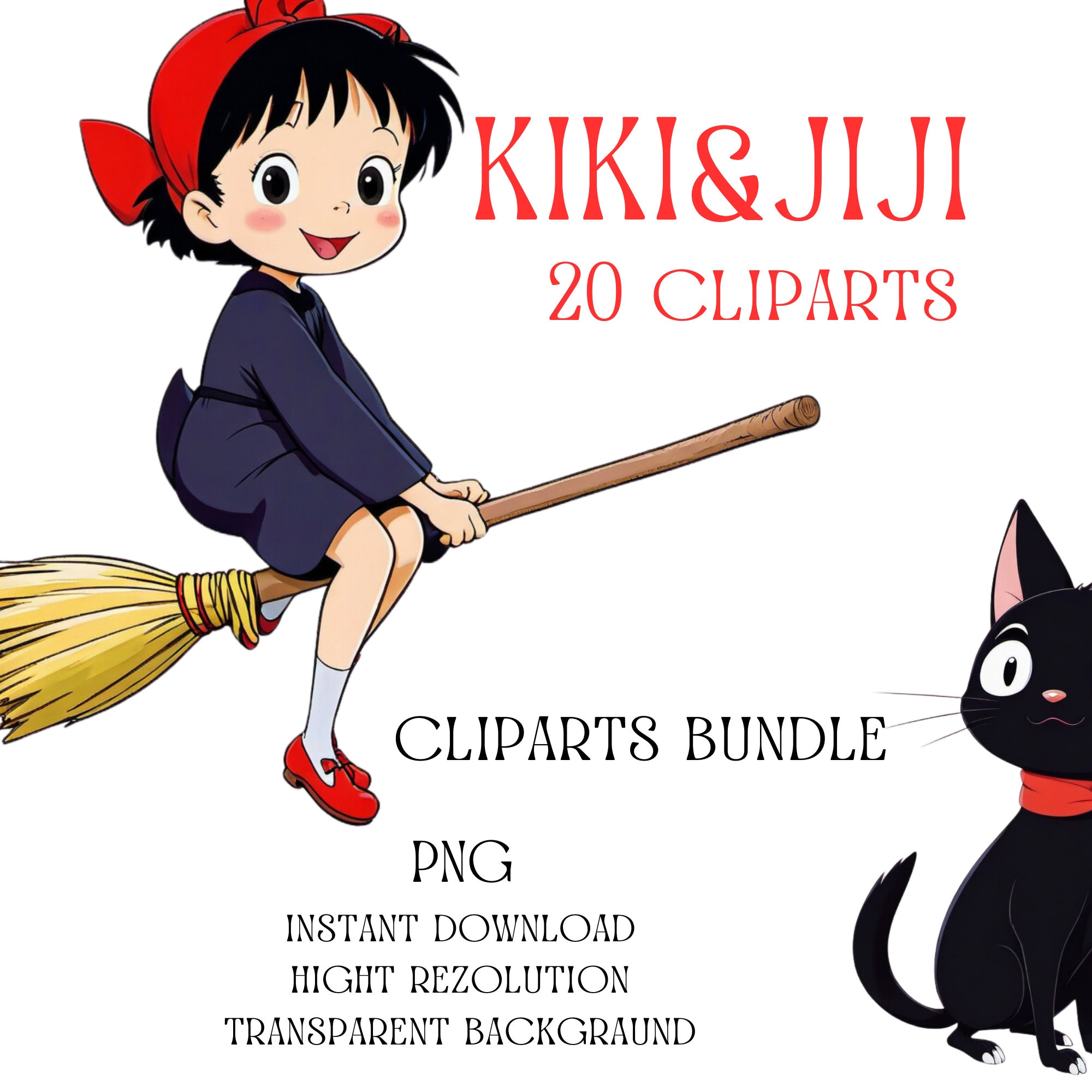 Kikis Delivery Service Clipart, Jiji Clipart, Studio Ghibli Png, Japan ...