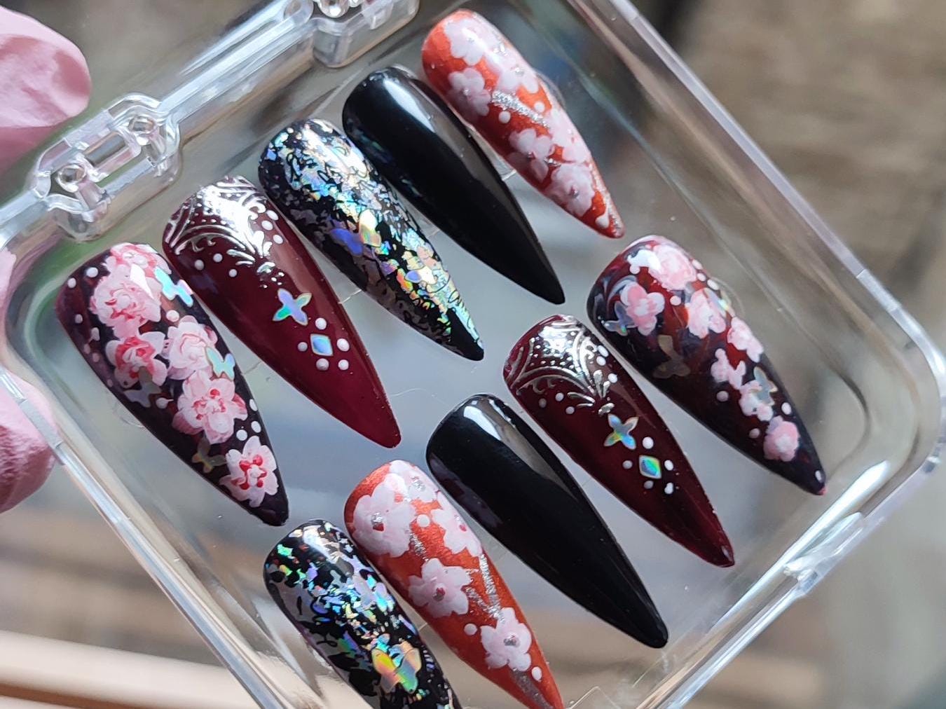 TGCF Xie Lian Dianxia Inspired Cute Fake Nails, MXTX, Japanese Nail Art ...