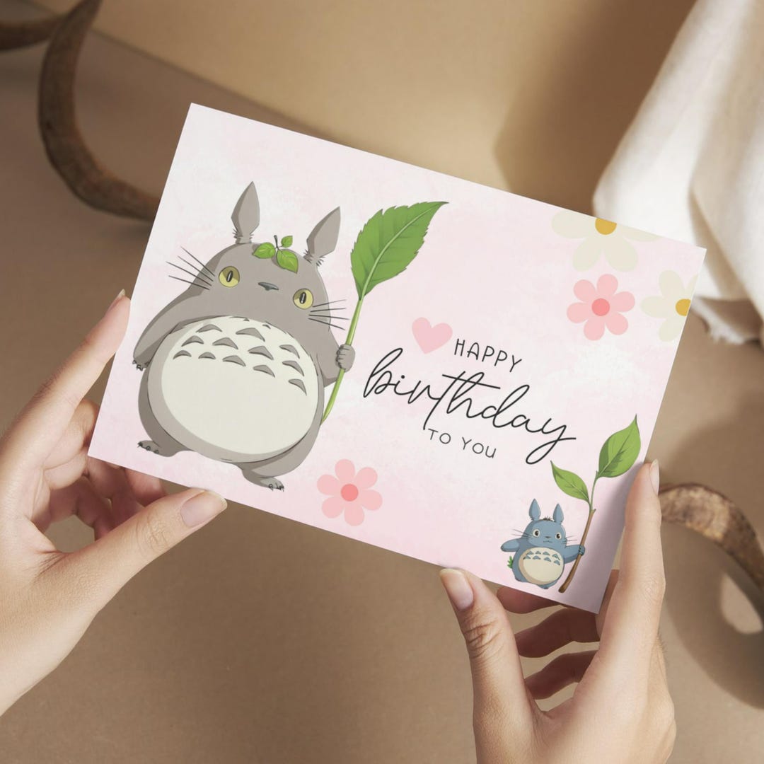 My Neighbor Totoro, Studio Ghibli Birthday Card, Happy Birthday ...