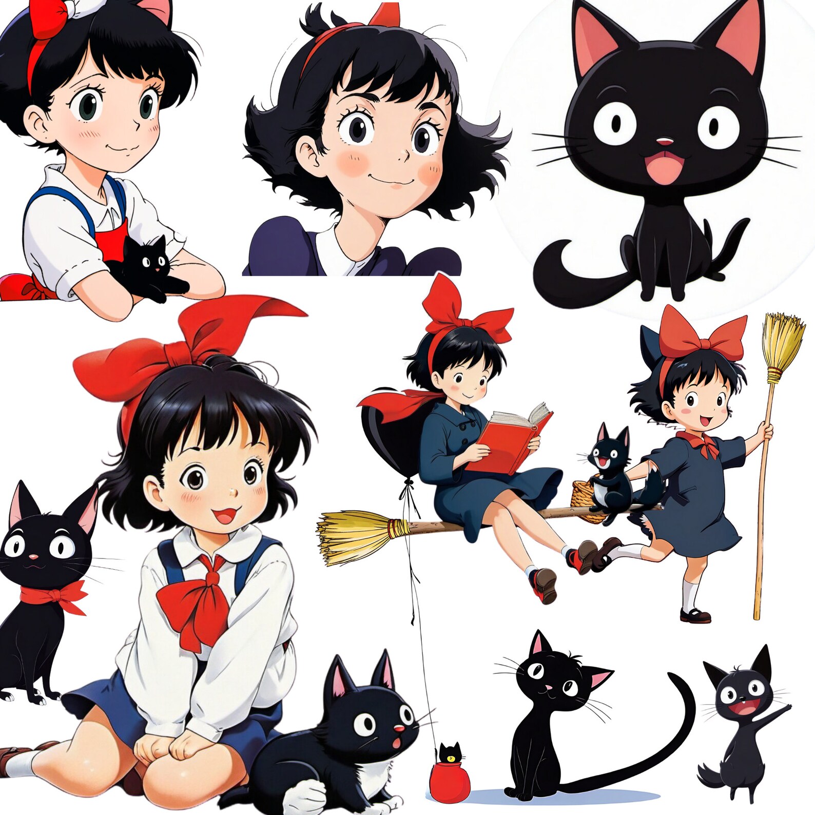 Kikis Delivery Service Clipart, Jiji Clipart, Studio Ghibli Png, Japan ...