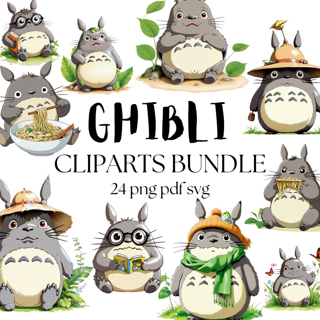 My Neighbor Totoro Cliparts Bundle, Totoro Svg, Studio Ghibli Png ...