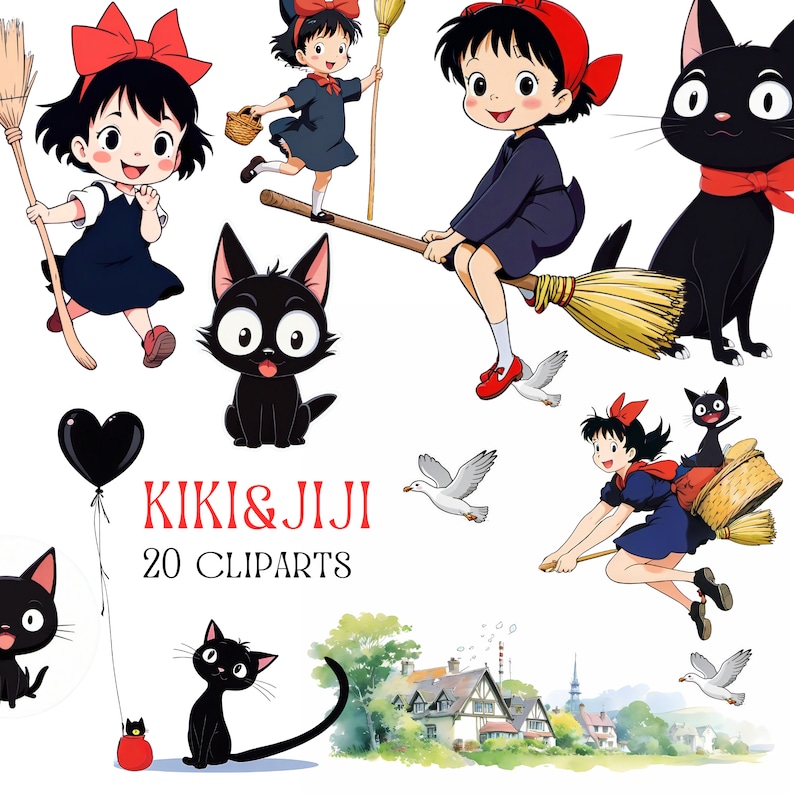 Kikis Delivery Service Clipart, Jiji Clipart, Studio Ghibli Png, Japan ...