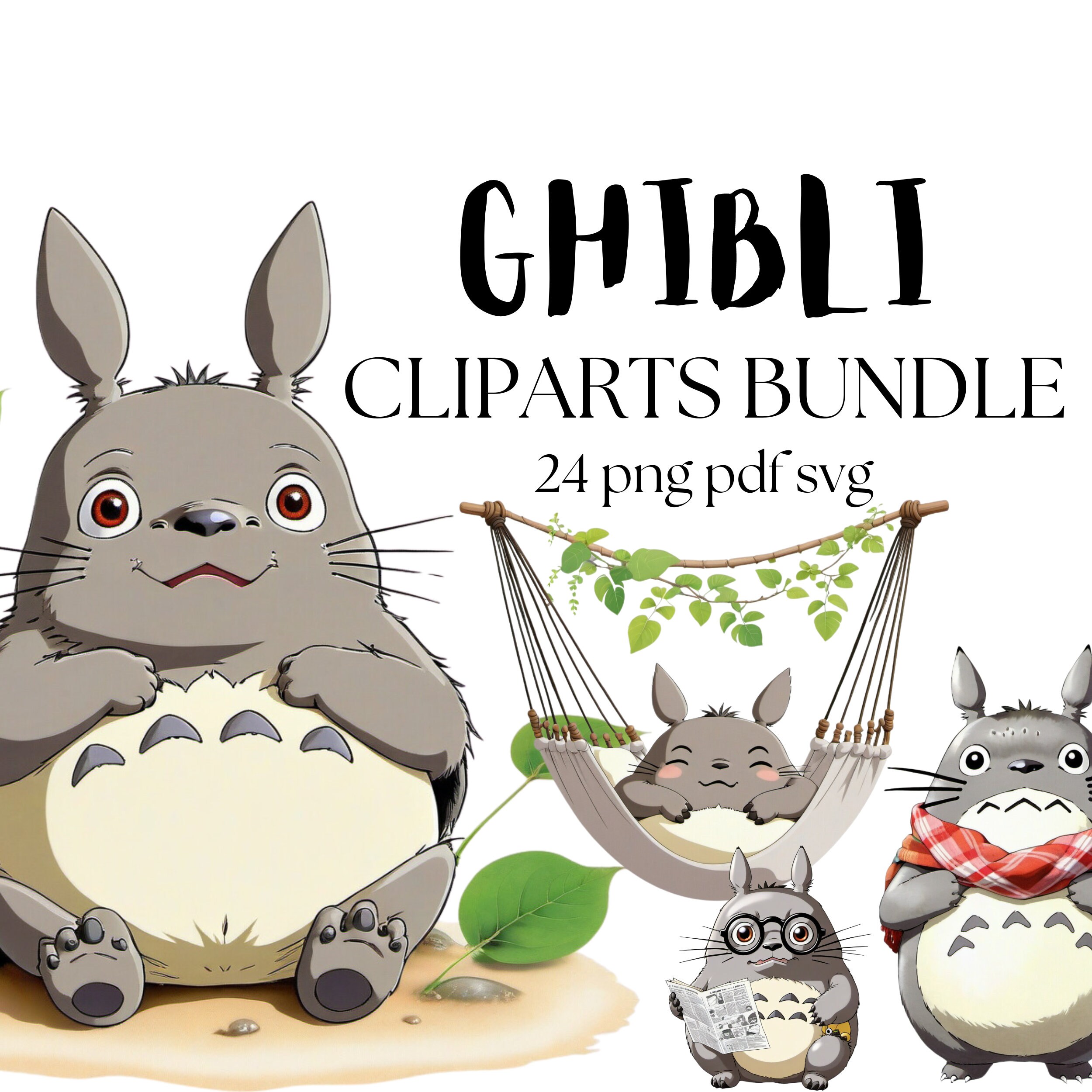 My Neighbor Totoro Cliparts Bundle, Totoro Svg, Studio Ghibli Png ...