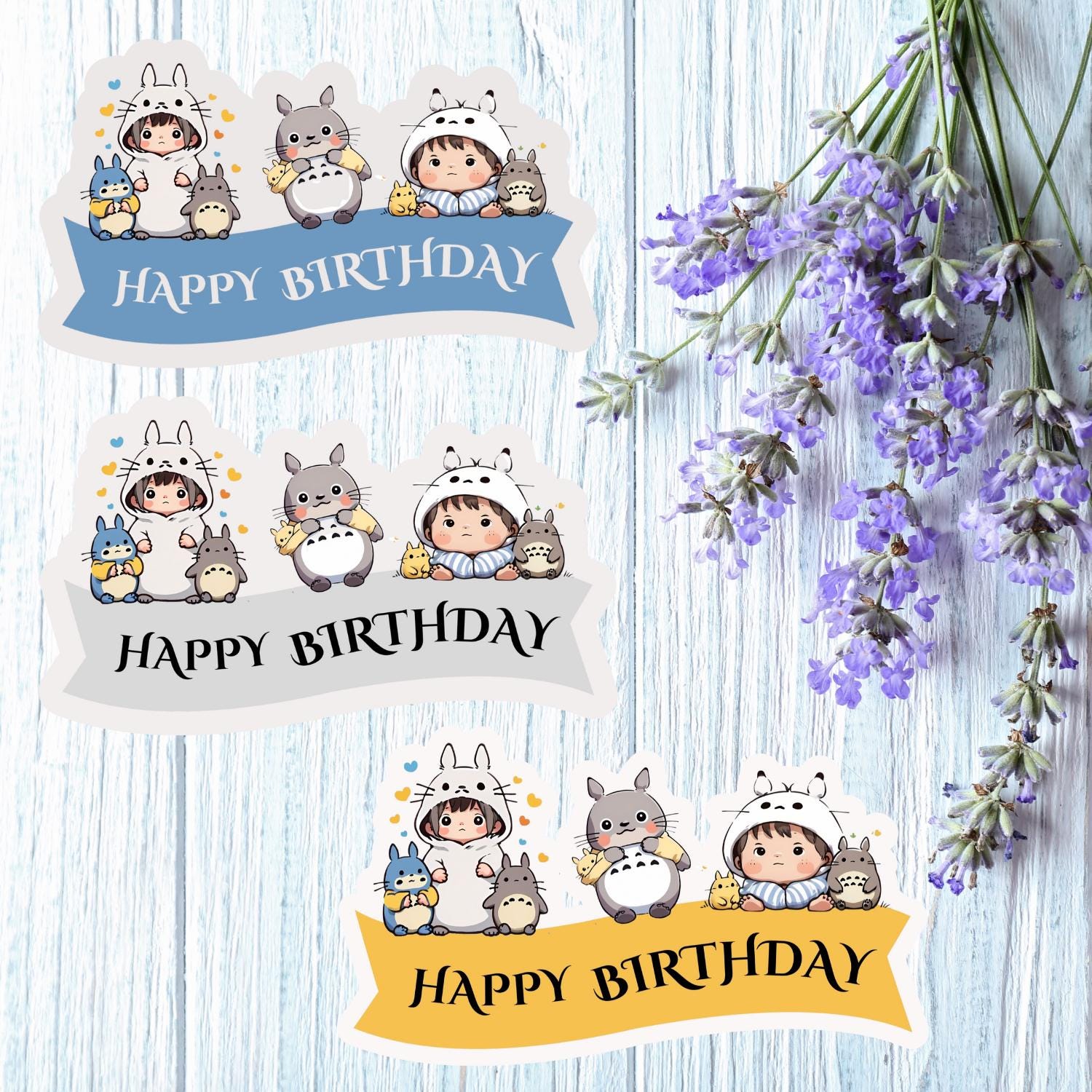 Printable Large Totoro Cake Topper, My Neighbor Totoro Happy Birthday ...
