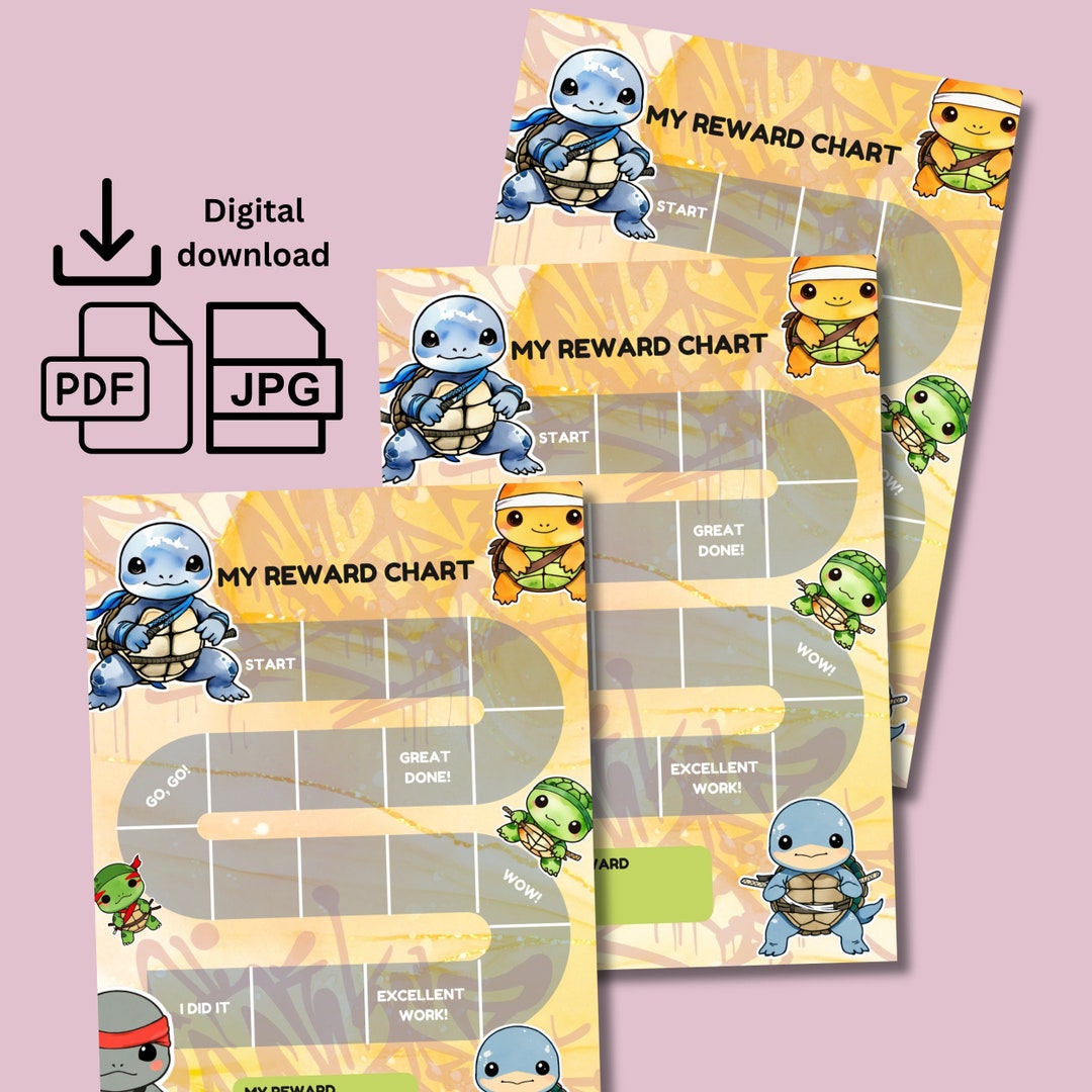 Ninja Turtles Sticker Chart, Ninja Discipline Chart, Turtle Ninja ...