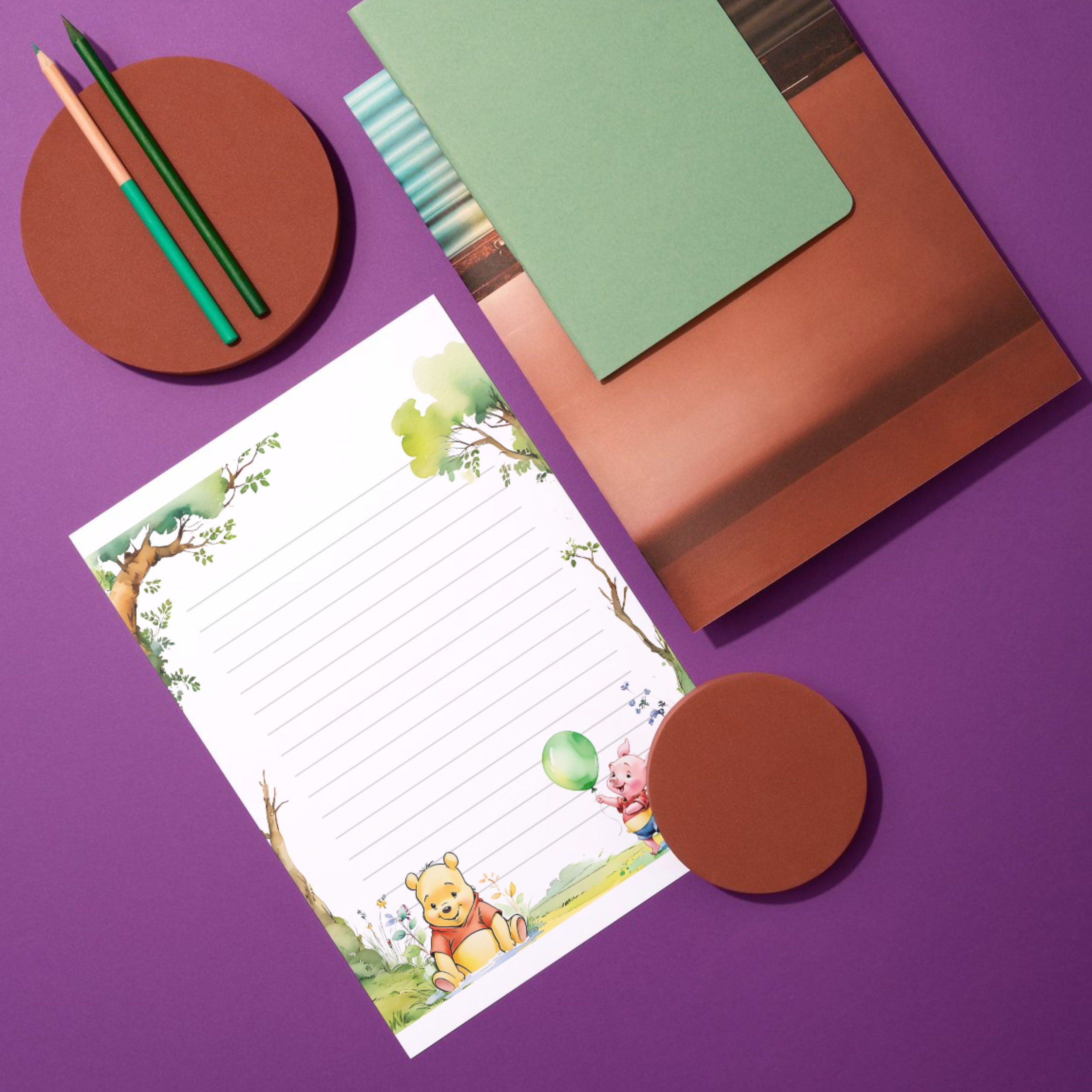 Classic Winnie the Pooh Notepad Paper, Hundred Acre Wood, Pooh Writting ...