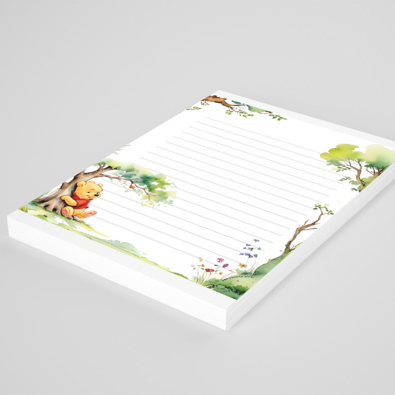 Classic Winnie the Pooh Notepad Paper, Hundred Acre Wood, Pooh Writting ...