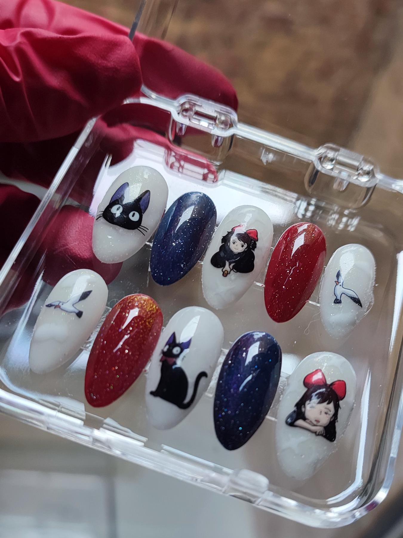 Kikis Delivery Service, Cartoon Nails, Kiki and Jiji Nails, Studio ...