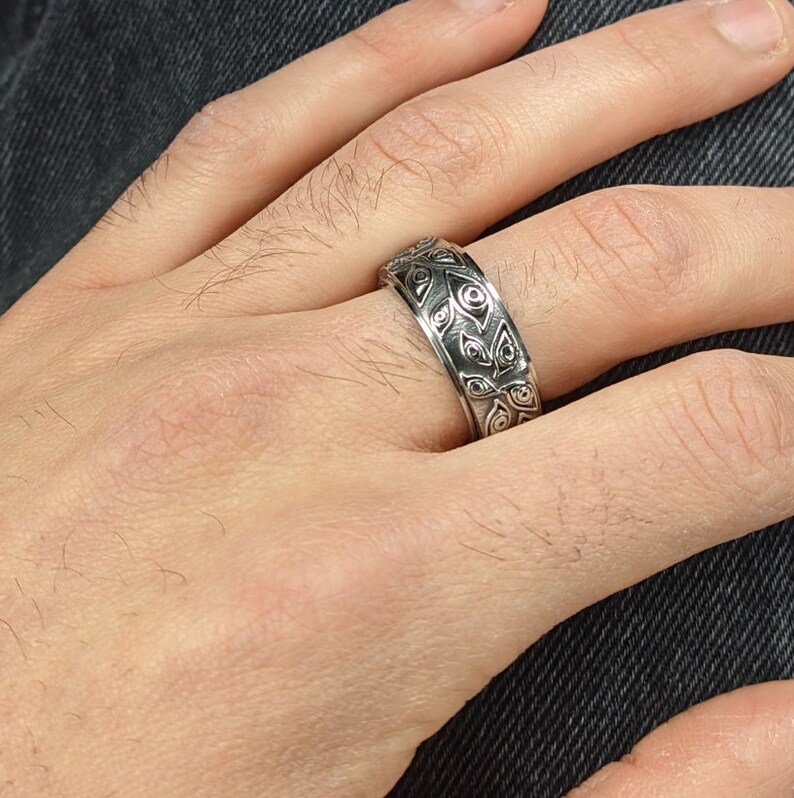 Carved Eye Ring , Sukuna Fidget Spinner Ring, Infinity Eye Ring, Jjk ...