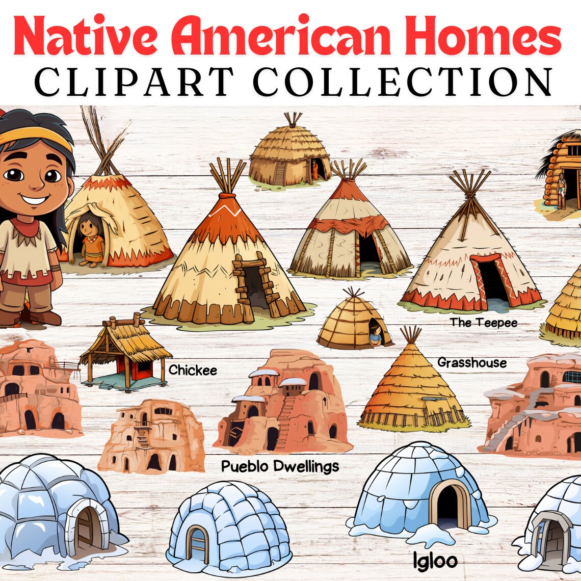 Native American Homes Clipart Collection the Inuit Native Tribes PNG - Etsy