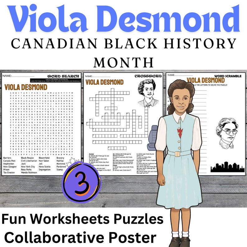 Viola Desmond Collaborative Poster & Worksheet Bundle (PDF) - Etsy Canada