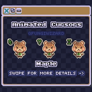 Cute Animal Crossing Animated Mouse Cursors ~ Brown Bear Villager Pixel ...