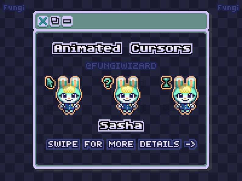 Cute Animal Crossing Animated Mouse Cursors ~ Cyan Rabbit Villager ...