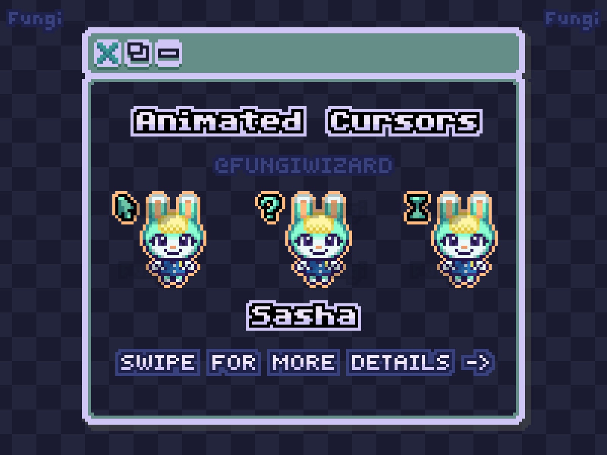 Cute Animal Crossing Animated Mouse Cursors ~ Cyan Rabbit Villager Pixel Art - Etsy