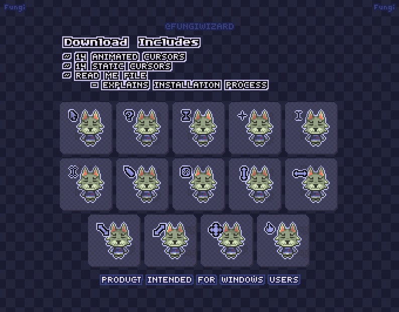 Cute Animal Crossing Animated Mouse Cursors Grey Wolf Villager Pixel ...