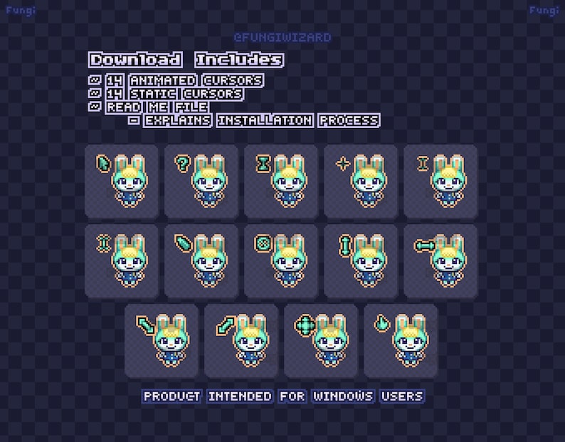 Cute Animal Crossing Animated Mouse Cursors ~ Cyan Rabbit Villager ...