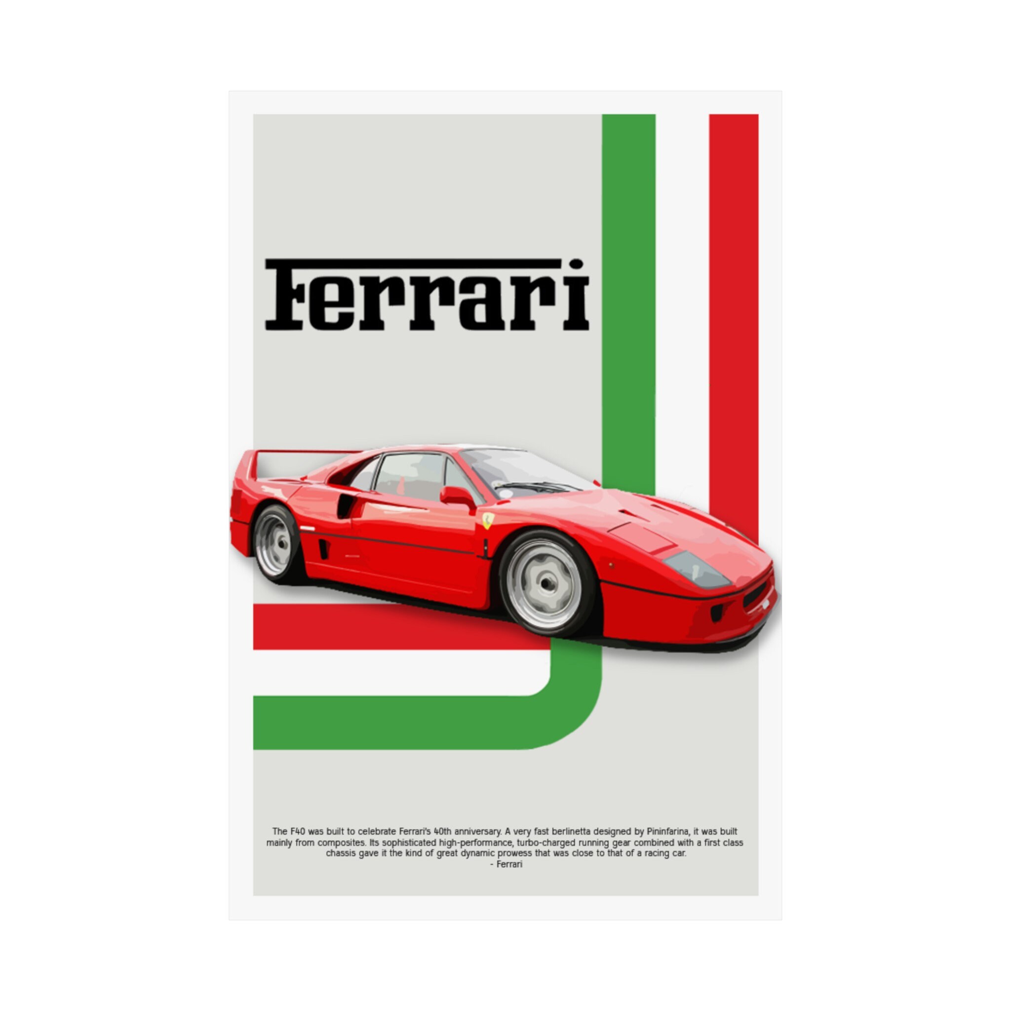 Paper Poster Ferrari F40 - Etsy