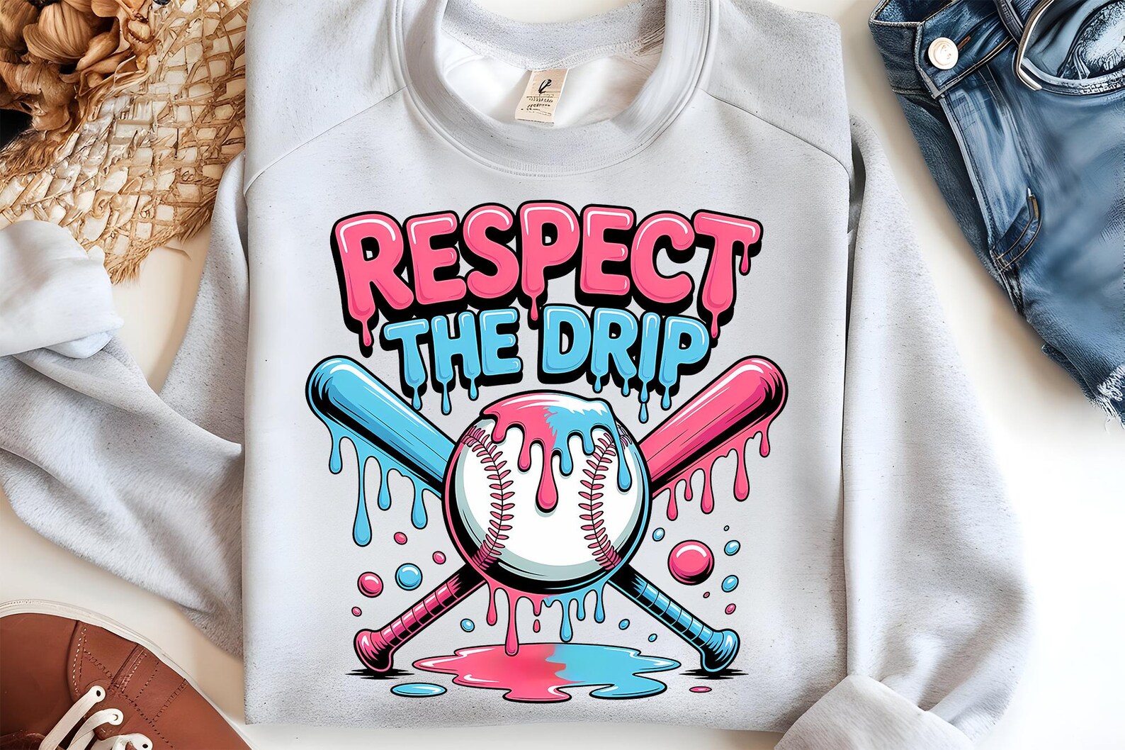Baseball Drip PNG, Respect the Drip Png, Retro Baseball Mom Png ...