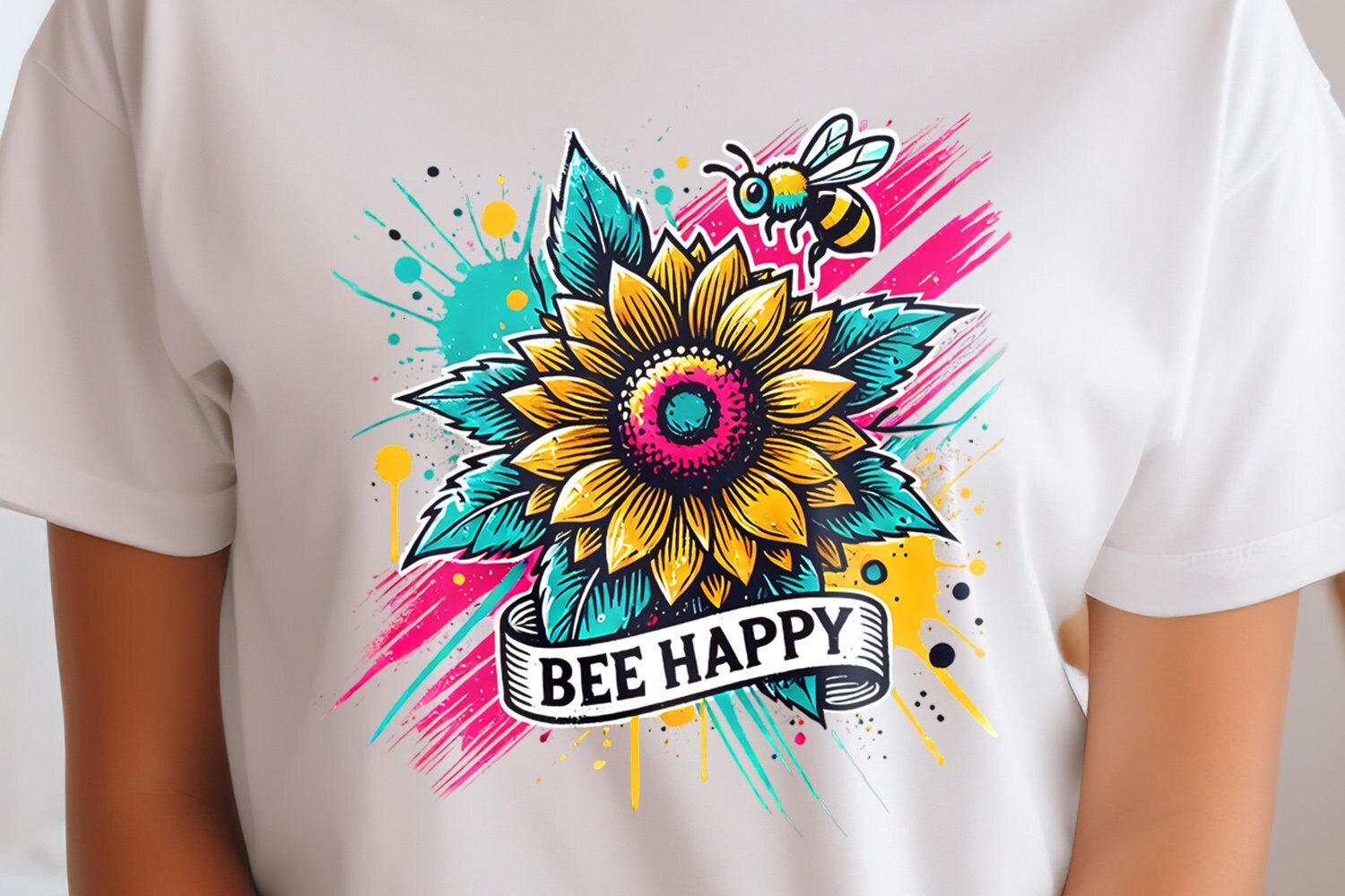 Bee Happy Affirmation PNG, Bee Sublimation Design, Inspirational ...