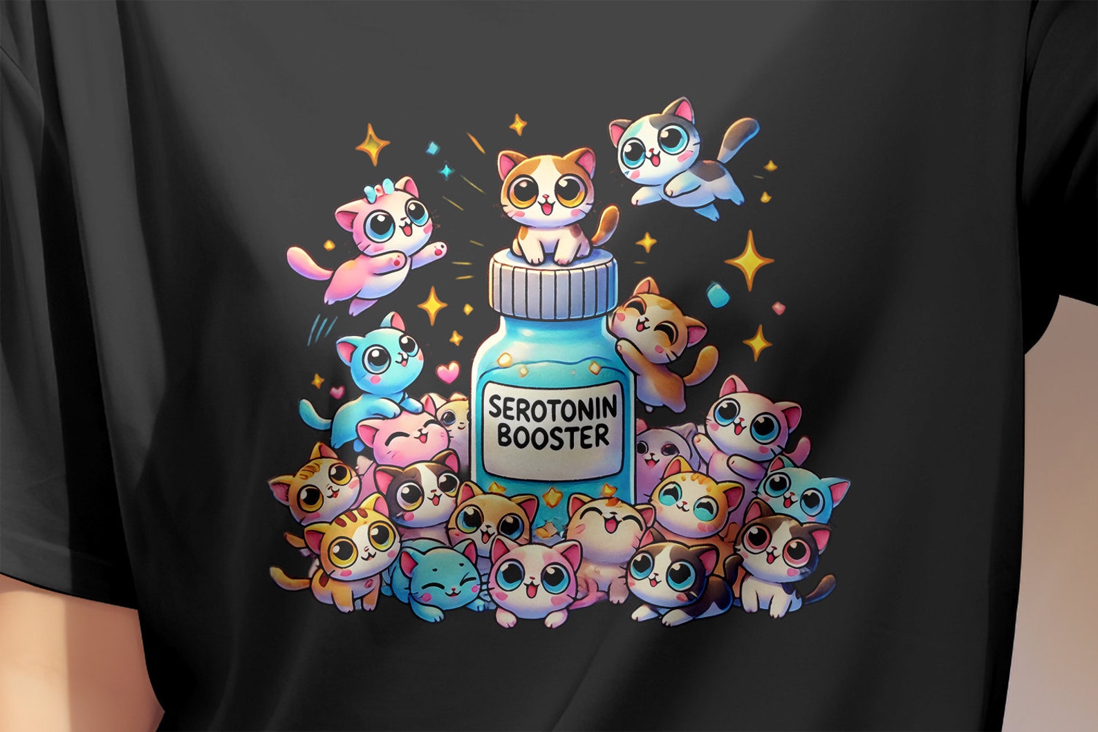 Serotonin Booster Cat PNG File, Cat Mom Graphic Tshirt PNG File, Cat ...