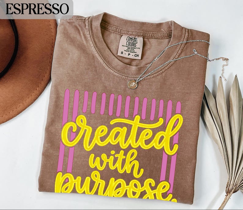 Created With Purpose Comfort Colors® Christian T-shirt, Faith ...