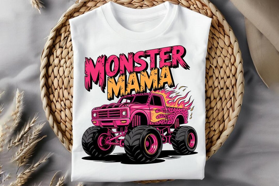 Monster Truck Mama Png, Monster Truck Mom T-shirt Design, Funny Momster ...