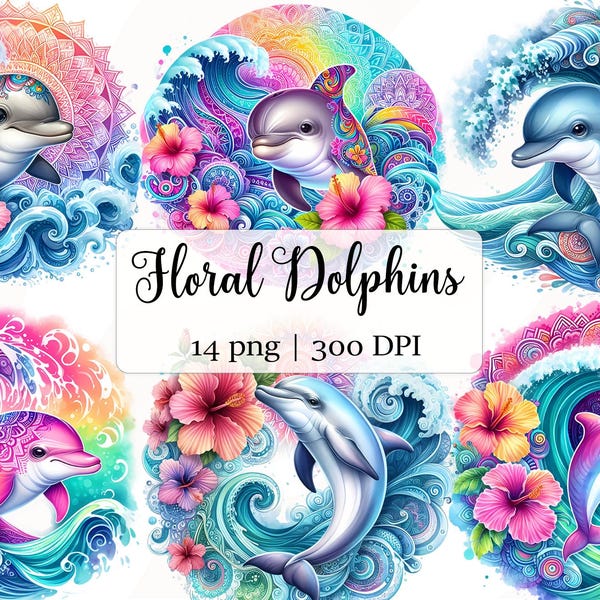 Watercolor Dolphin - Etsy