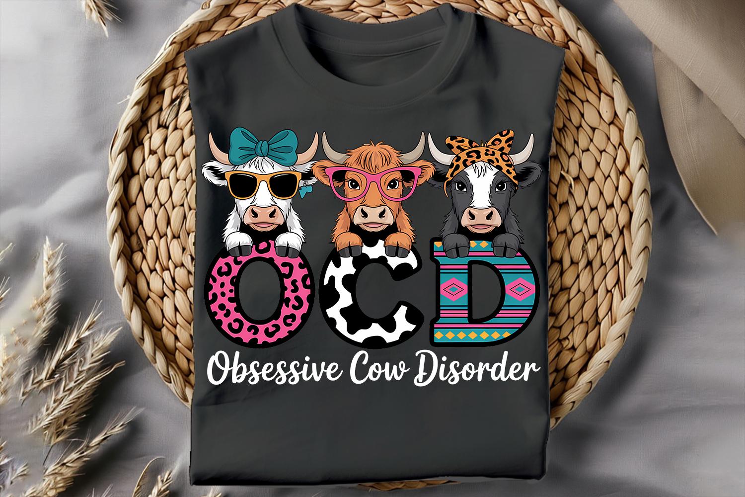 Obsessive Cow Disorder Png Shirt Design, Western Funny OCD Png, Funny ...
