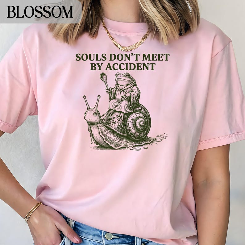 Souls Don't Meet by Accident T-shirt, Frog on Snail Tee, Comfort Colors ...