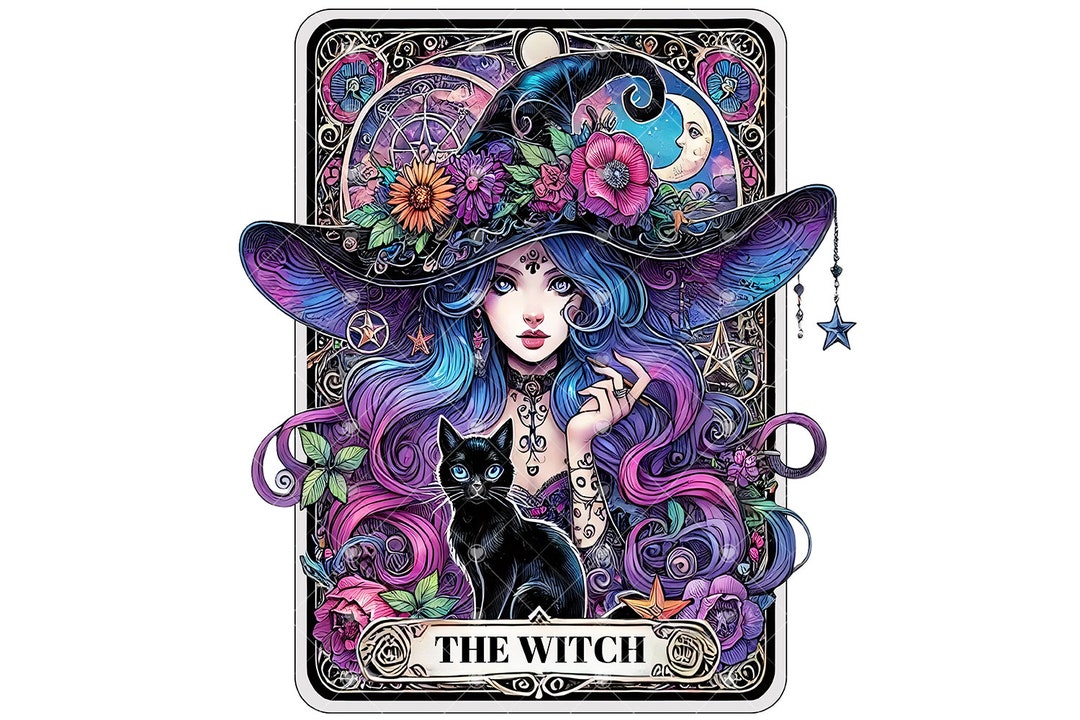 The Witch Tarot Card PNG, Gothic Sublimation Design, Pretty Witchy ...