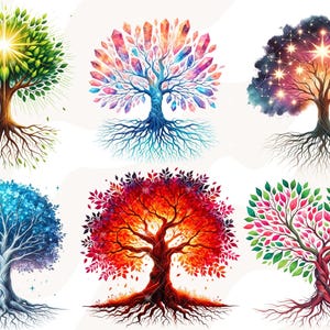 Watercolor Tree With Roots Clipart, Forest Tree Scrapbooking Clipart ...