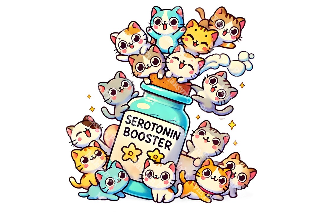 Serotonin Booster Cat PNG File, Cat Mom Graphic Tshirt PNG File, Cat ...