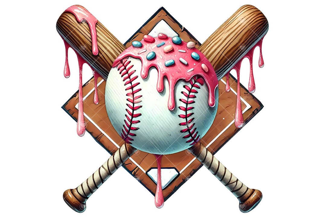 Baseball Home Plate Ice Cream Drip PNG, Baseball Sport Team Digital ...