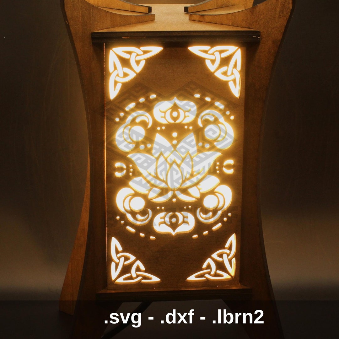 4 Lotus Flower Style Lamp and Other Design Patterns Laser Cut Files ...