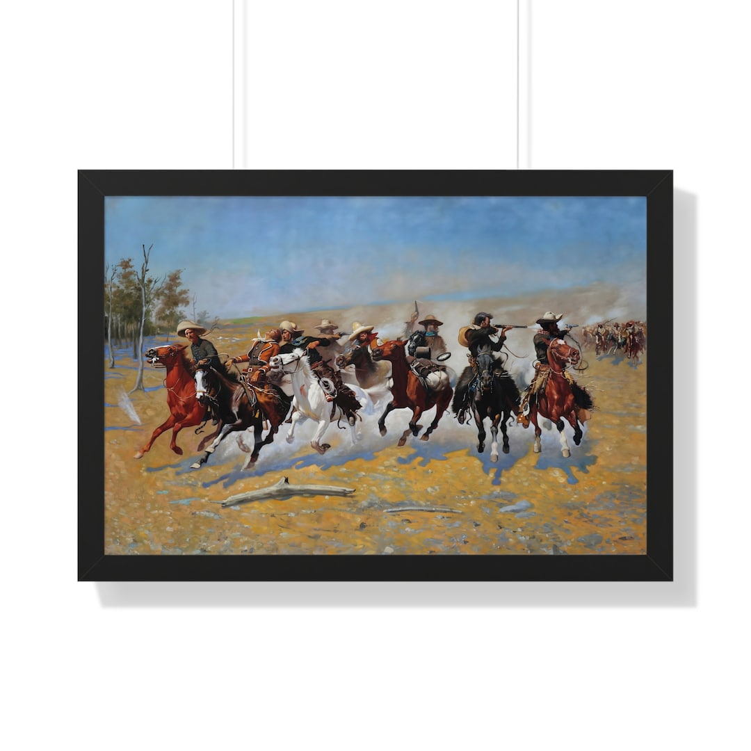 A Dash for the Timber by Frederic Remington Framed Painting Art Print ...