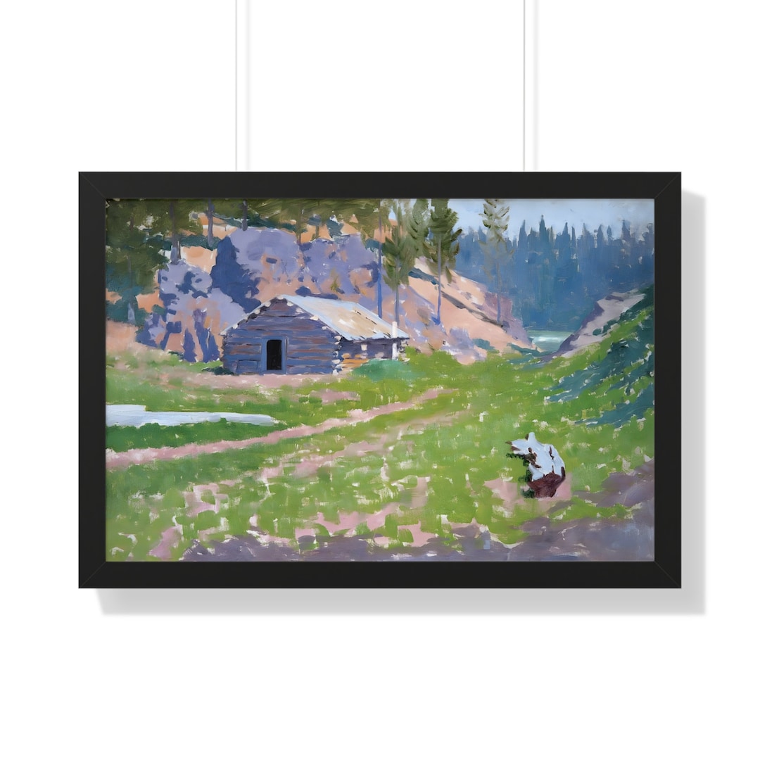 Squatters Cabin by Frederic Remington Framed Painting Art Print Poster ...